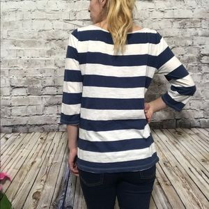 LOFT | Tops | Loft Sun Washed Bateau Striped Tee Size Med | Poshmark